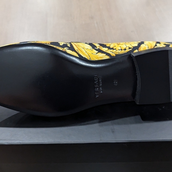 Versace | Shoes | Mens Versace Baroque Print Silk Slippers Loafers ...